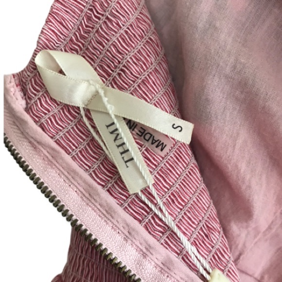 THML | Dresses | Thml Red White Pin Stripe Navy Embroidered Details ...